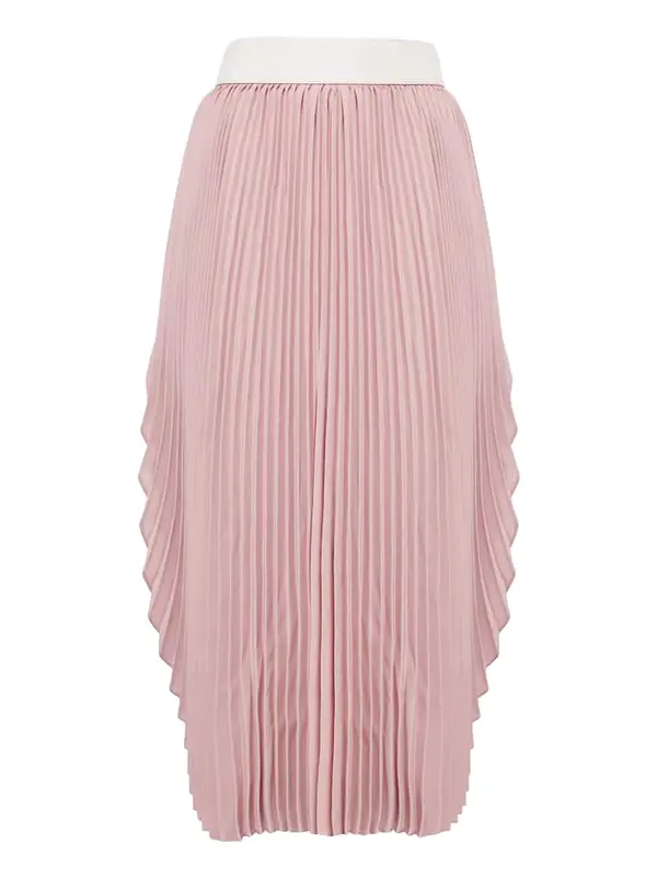 Stella McCartney Leather-trimmed Plissé Maxi Skirt - White