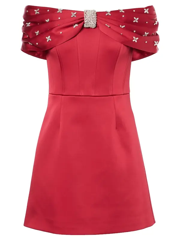Rebecca Vallance Carmella Embellished Mini Dress - Red