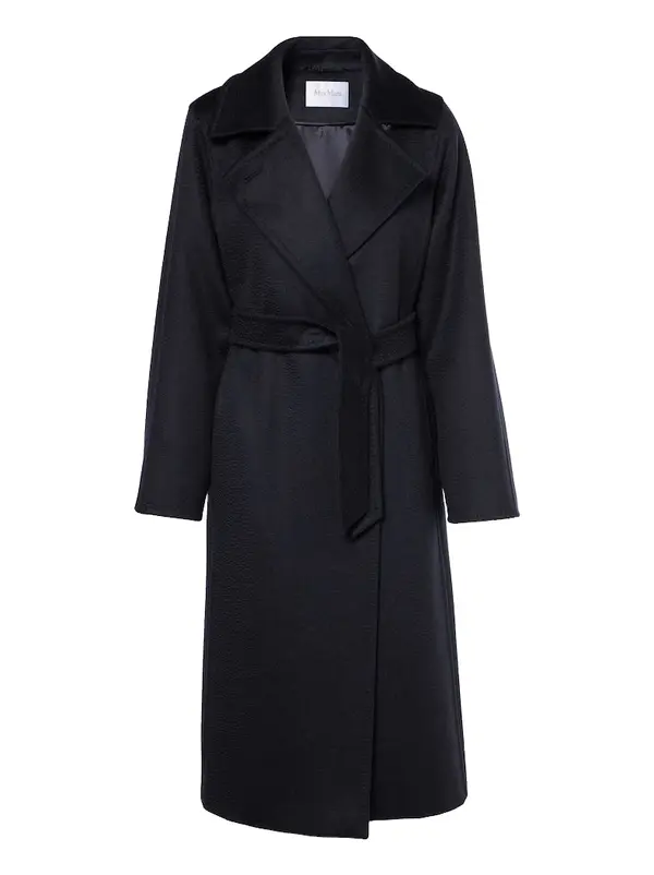 Max Mara Manuela Icon Belted Wool Coat - Blue