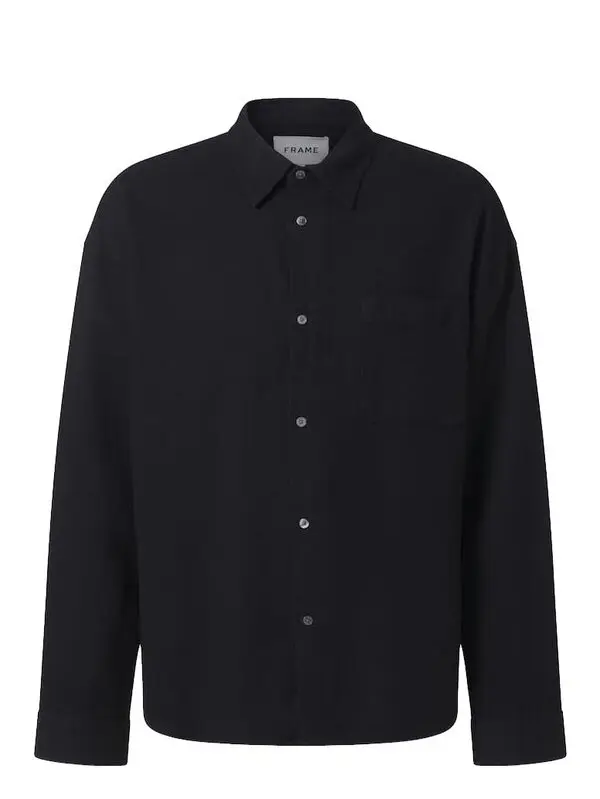 FRAME Waffle-knit Shirt - Black
