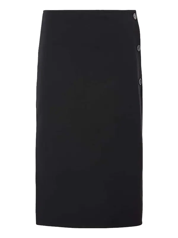COURREGES Courrèges Wool-blend Midi Skirt - Black