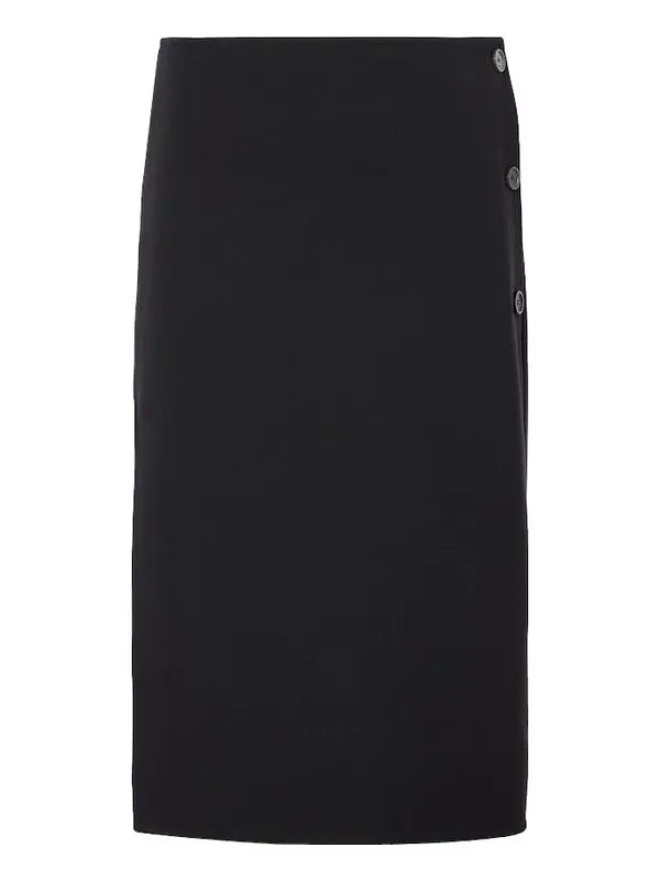 COURREGES Courrèges Wool-blend Midi Skirt - Black