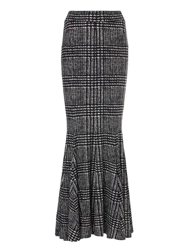 Norma Kamali Plaid Maxi Skirt - Green