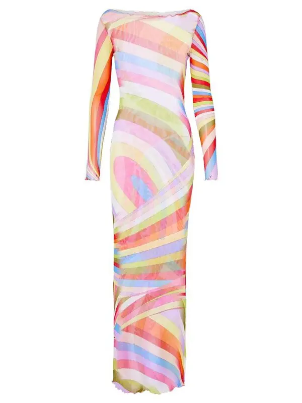 Emilio Pucci Iride Tulle Maxi Dress - Multicoloured