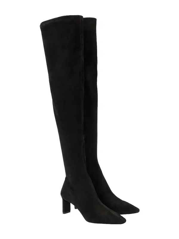 AQUAZZURA Zenn 65 Suede Knee-high Boots - Black
