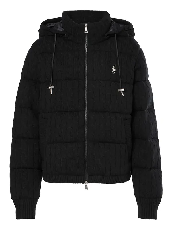Polo Ralph Lauren Wool And Cashmere Down Jacket - Black