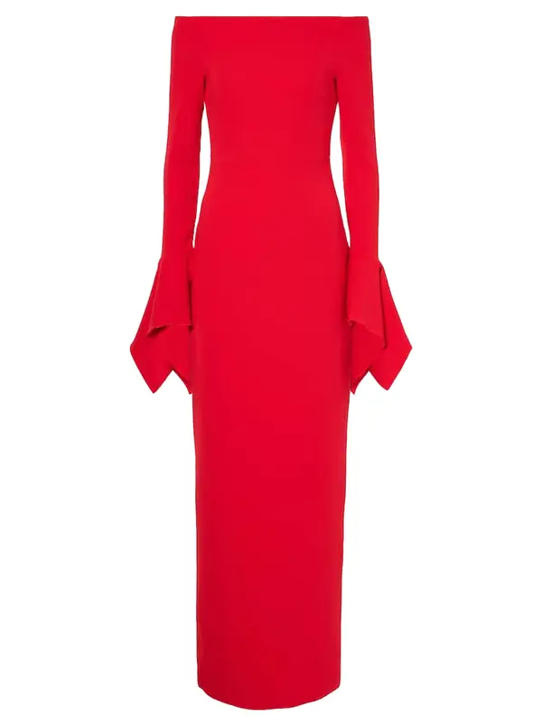 Solace London Amalie Off-shoulder Gown - Red