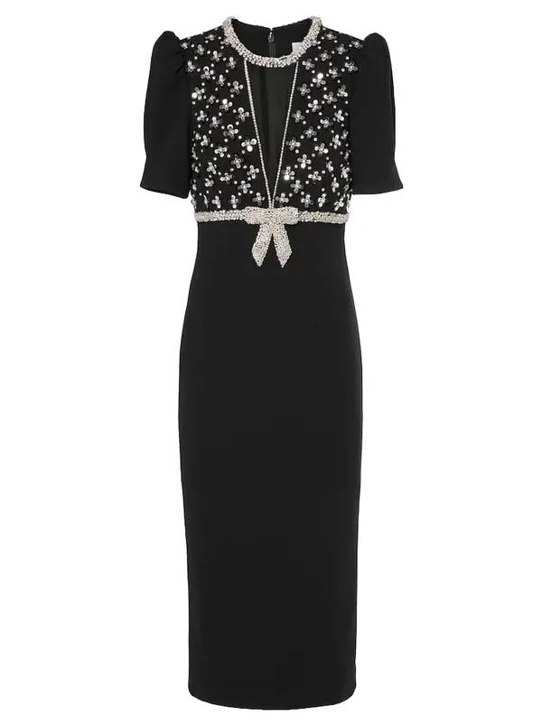 Rebecca Vallance X Nicky Hilton Arianna Embellished Midi Dress - Black