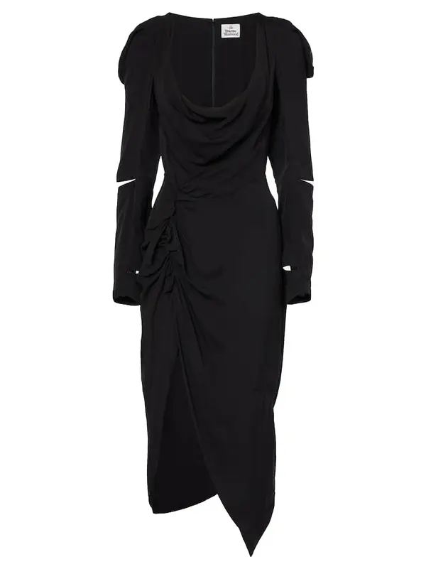 VIVIENNE WESTWOOD Panther Draped Midi Dress - Black