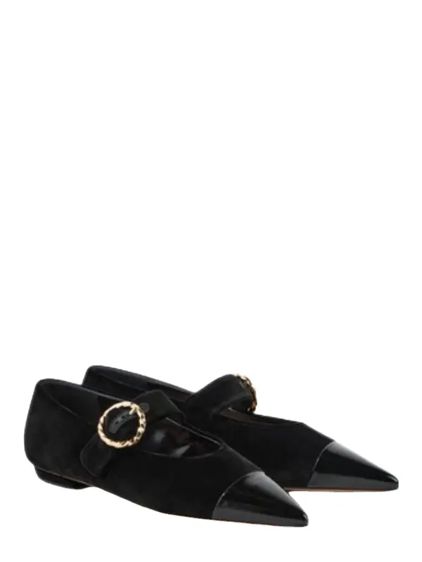 Ulla Johnson Kiki Suede Mary Jane Shoes - Black