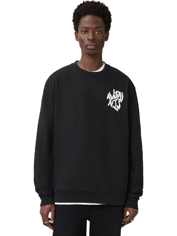 ALLSAINTS Orlando Oversized Crew Neck Sweatshirt - Black
