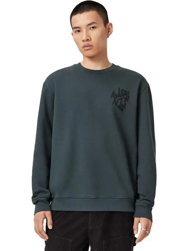 ALLSAINTS Orlando Oversized Crew Neck Sweatshirt - Blue
