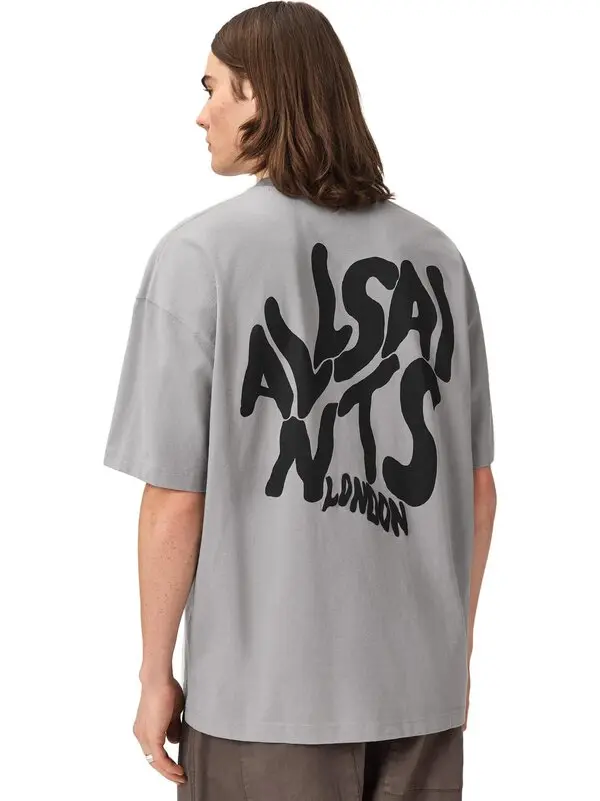 ALLSAINTS Orlando Logo Print Oversized T-shirt - Grey