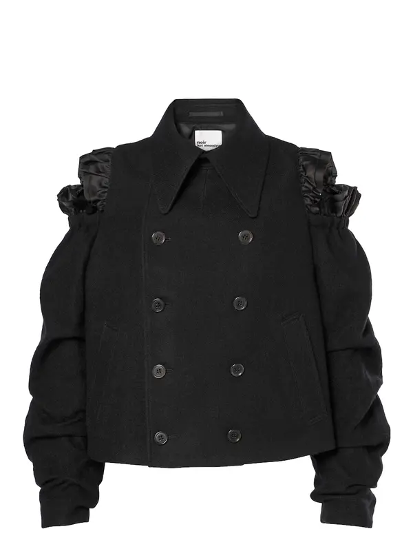 Noir Kei Ninomiya Cutout Wool Jacket - Black