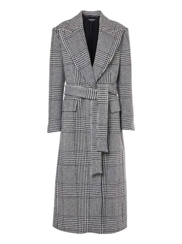 Dolce & Gabbana Houndstooth Wool-blend Coat - Multicoloured