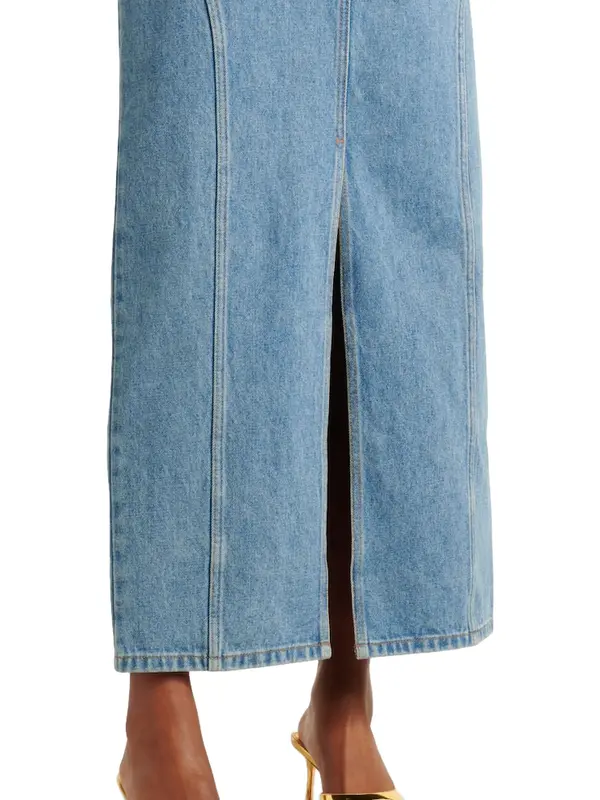 Nina Ricci Denim Midi Skirt - Blue