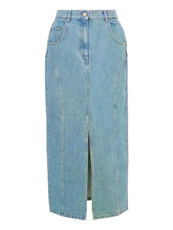 Nina Ricci Denim Midi Skirt - Blue