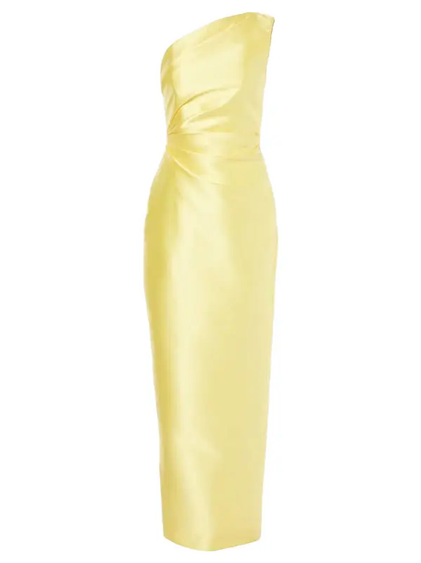 Solace London Kira One-shoulder Maxi Dress - Yellow