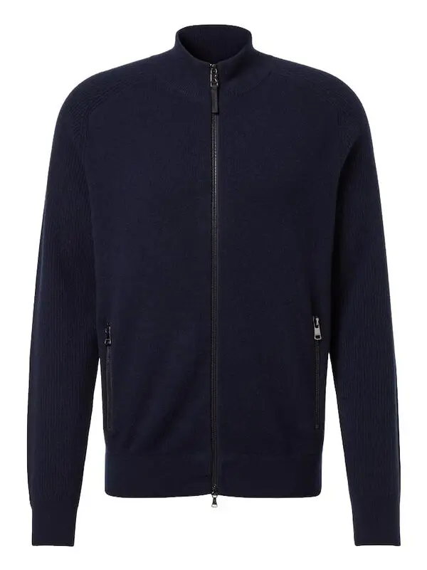 Bogner Dexter Wool And Cashmere Zip-up Sweater - Blue