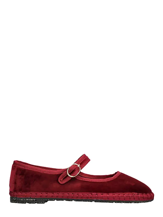 FLABELUS Lucrecia Single-strap Cotton Flats - Wine
