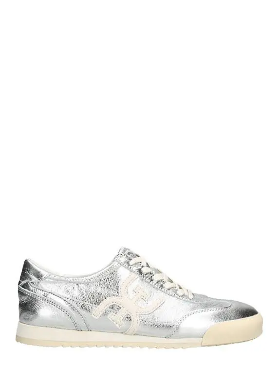 Sam Edelman Ivey Metallic Leather Low-top Trainers - Silver