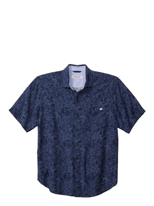 Tommy Bahama Veracruz Cay Paradise Pajaro Sleeve Button-up Shirt - Deep Tahoe