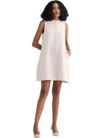REISTOR Cotton Tweed A-line Shift Dress - Chestnut Twist