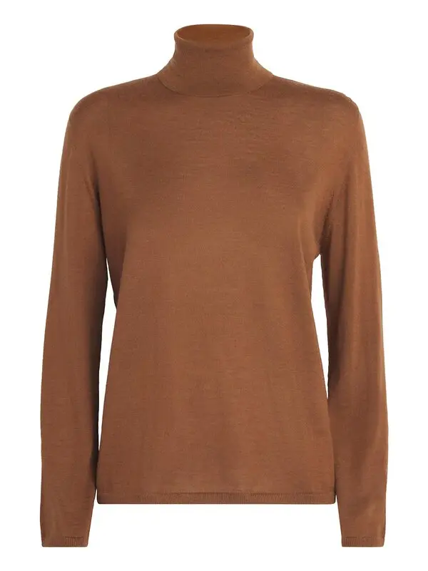 Johnstons Of Elgin Superfine Cashmere Rollneck Sweater - Brown