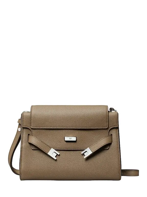 Tory Burch Lee Radziwell Shoulder Bag - Wild Mushroom Pebbled Leather