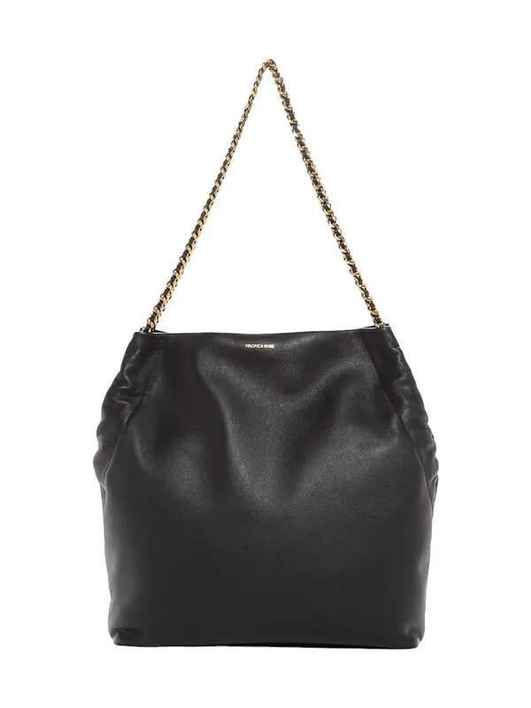 Veronica Beard Slouch Leather Shoulder Bag - Black