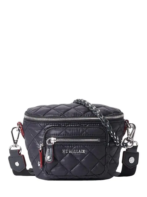 Mz Wallace Micro Crosby Sling Bag - Black/silver