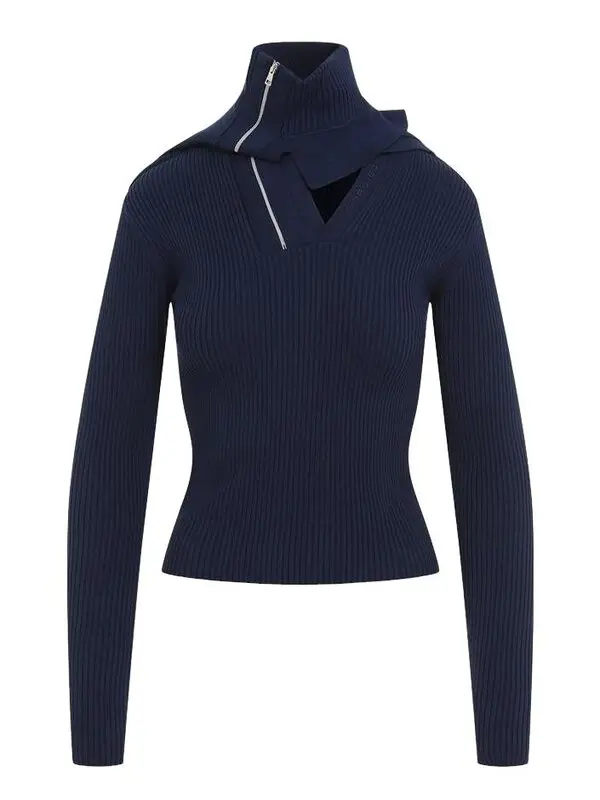 Y/project Pinched Shoulder Fitted Pullover - Blue