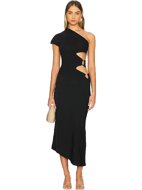 Cult Gaia Lurenz Knit Midi Dress - Black