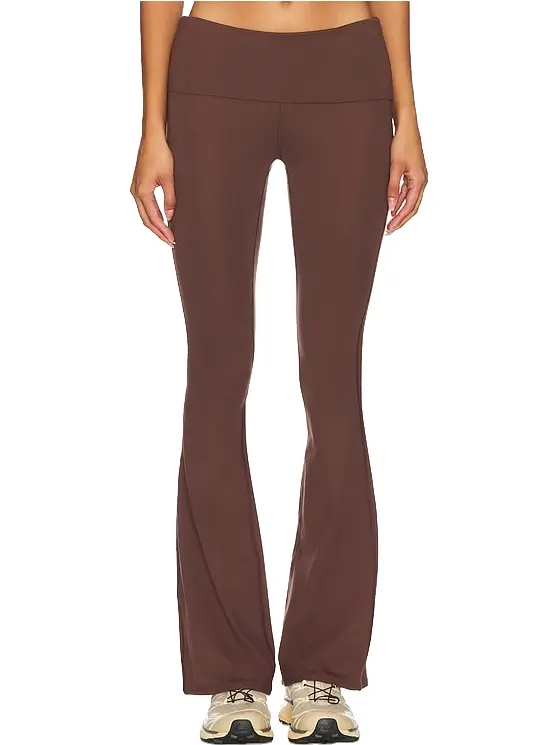 WELLBEING + BEINGWELL Loungewell Light Hawley Foldover Pant - Espresso Brown