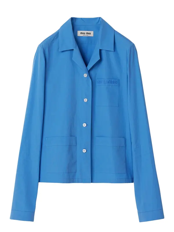 Miu Miu Cotton Poplin Shirt - Turquoise