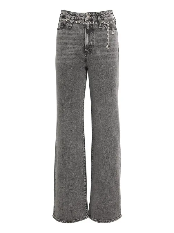 Maje Chain-detail Wide-leg Jeans - Black