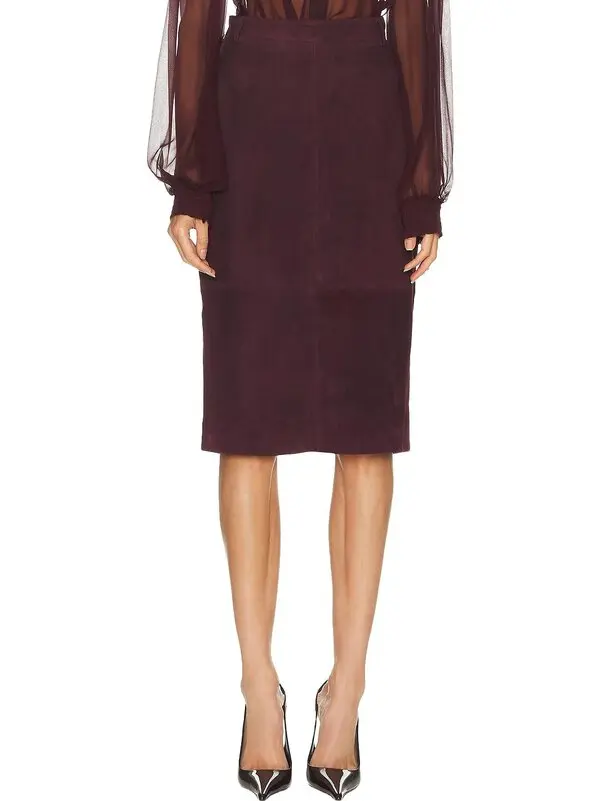 Retrofete Marcella Suede Skirt - Bordeaux