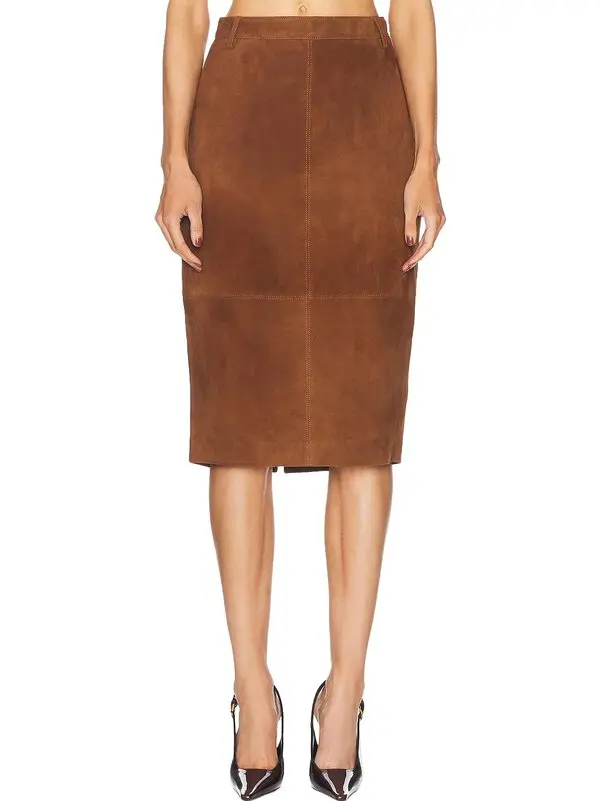 Retrofete Marcella Suede Skirt - Cinnamon