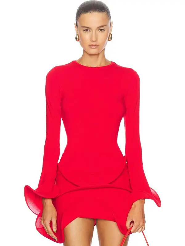 SID NEIGUM Wave Sleeve Top - Red