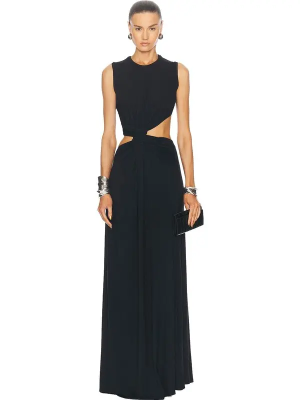 SID NEIGUM Twisted Cutout Maxi Dress - Black