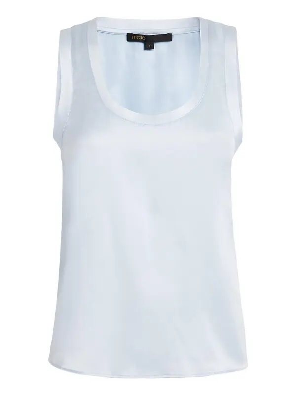 Maje Silk-blend Tank Top - Blue