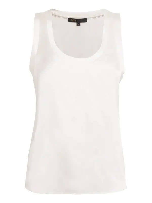Maje Silk-blend Tank Top - White