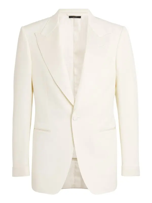 TOM FORD Wool-mohair Tuxedo Jacket - White