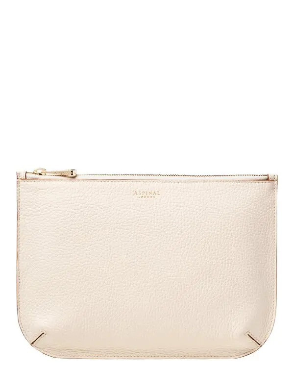 ASPINAL OF LONDON Large Leather Ella Pouch - Neutral