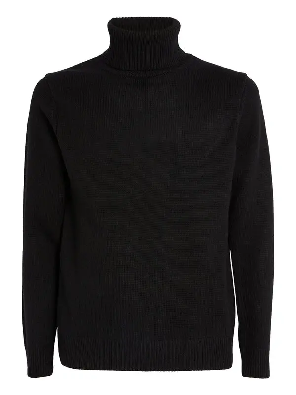 Sandro Wool-blend Rollneck Sweater - Black