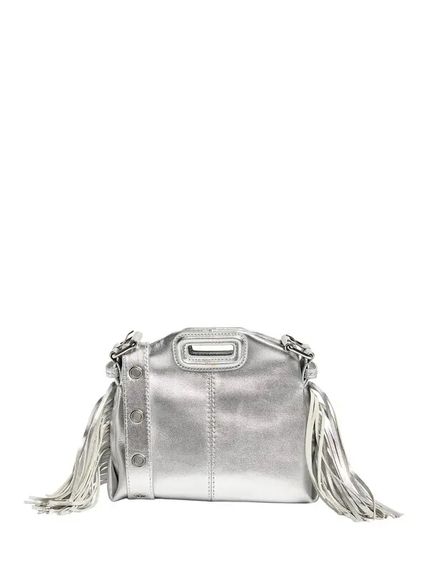 Maje Mini Leather Miss M Shoulder Bag - Black