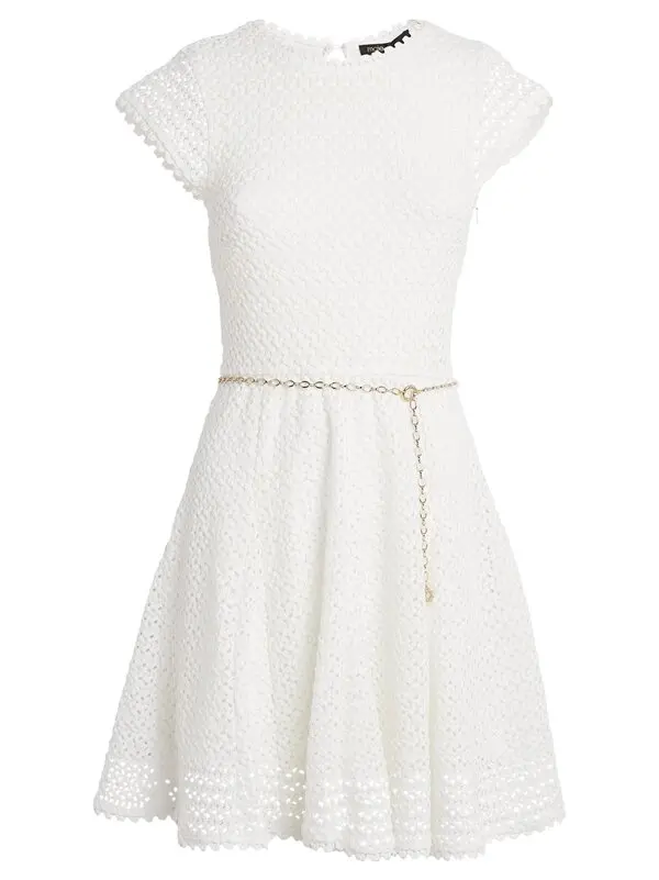 Maje Crochet Mini Dress - White
