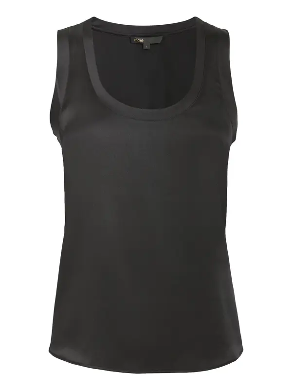 Maje Stretch-silk Tank Top - Black