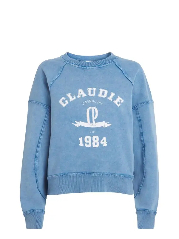 Claudie Pierlot Cotton Logo Sweatshirt - Blue