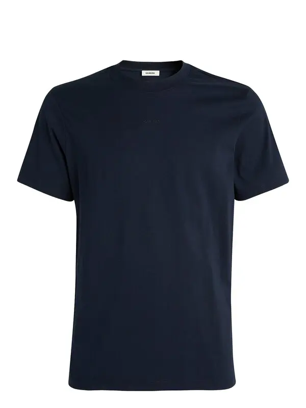 Sandro Embroidered Logo T-shirt - Blue